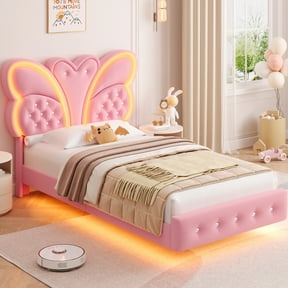 Bestier Queen Size Bed Frame with 49.2" High LED Storage Headboard ...
