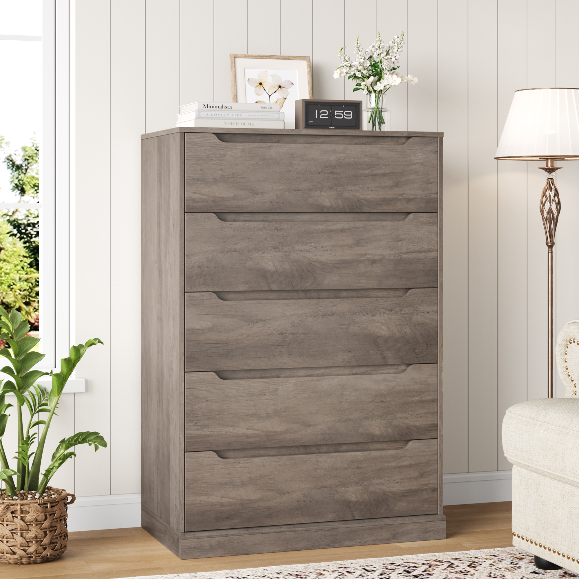 Homfa 8 Drawer Horizontal Combo Dresser for Bedroom, Modern Chest of ...