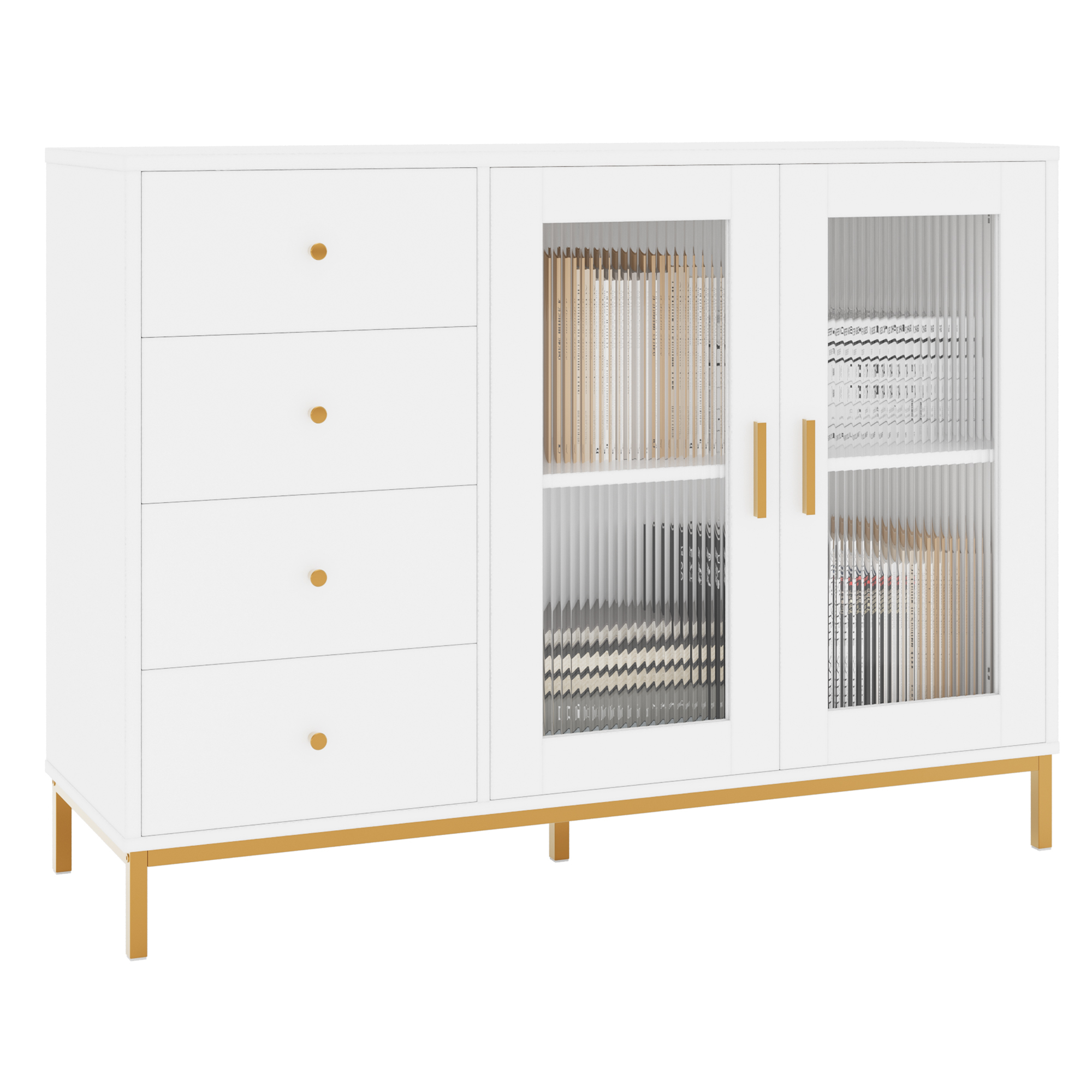 Mckellen 4-door Accent Cabinet Antique White - Walmart.com