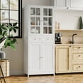 Homfa kitchen Pantry Cabinet with Glass Doors, 71'' Tall Storage ...