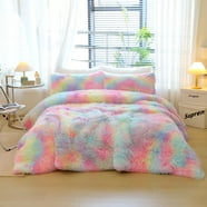 Wajade Queen Size Plush Shaggy Furry Comforter Set - 3PC Set includes ...