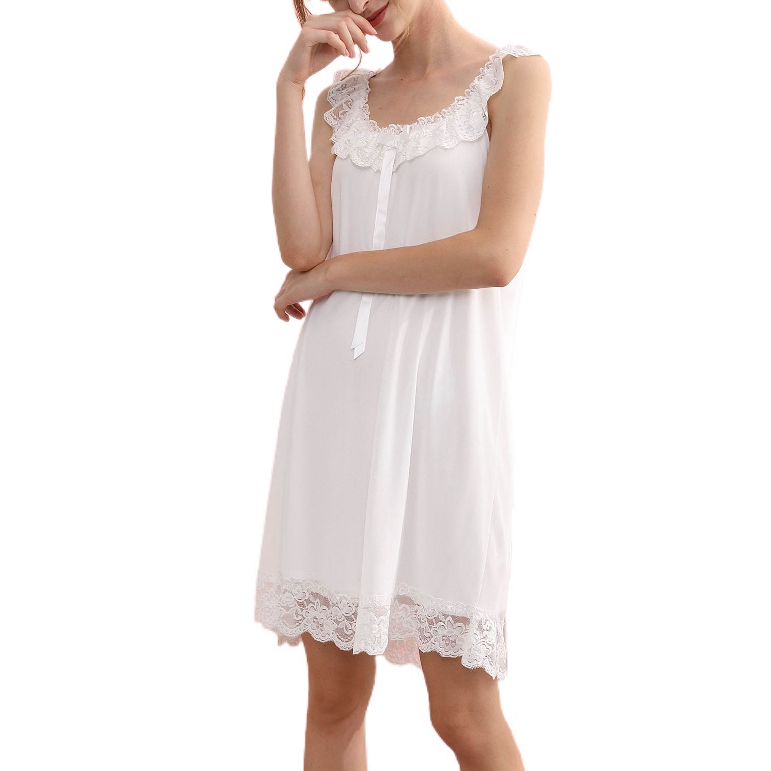 Defitshape Women's Cute Sleep Dress Soft Short Sleeveless Lightweight ...