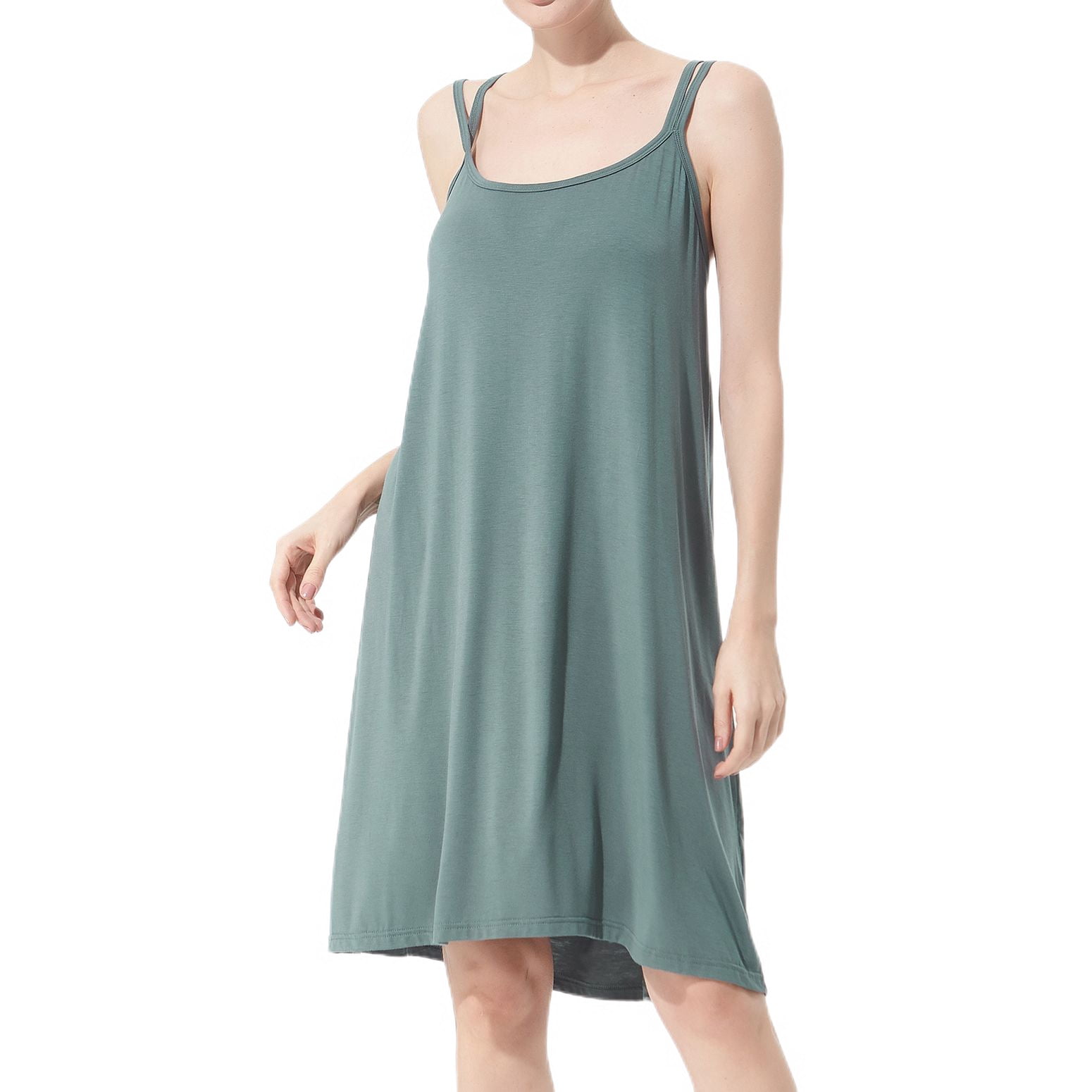 Defitshape Women's Plus Size Nightgown Cotton Sleeveless Sleep Dress ...