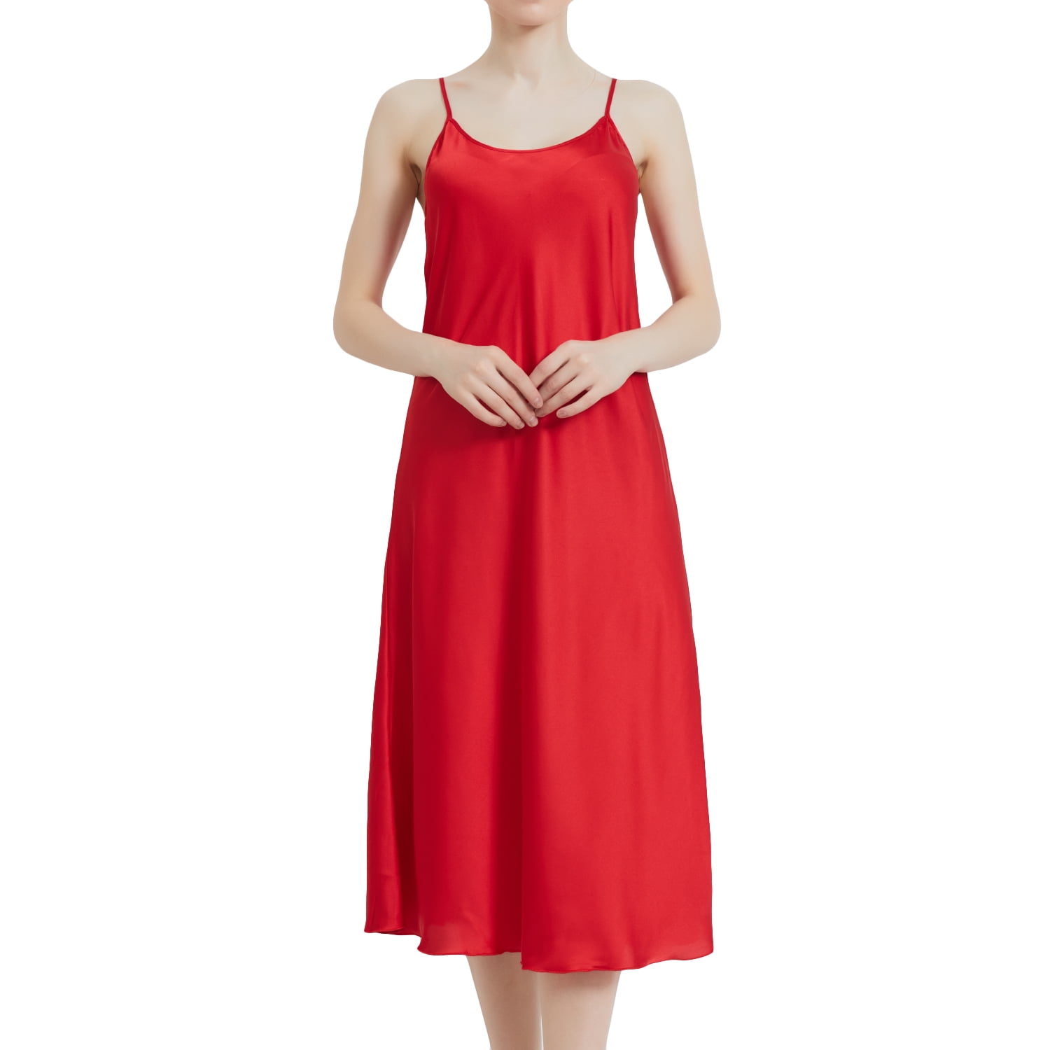 Defitshape Women's Satin Nightgowns Silky Loungewear Soft Chemise ...