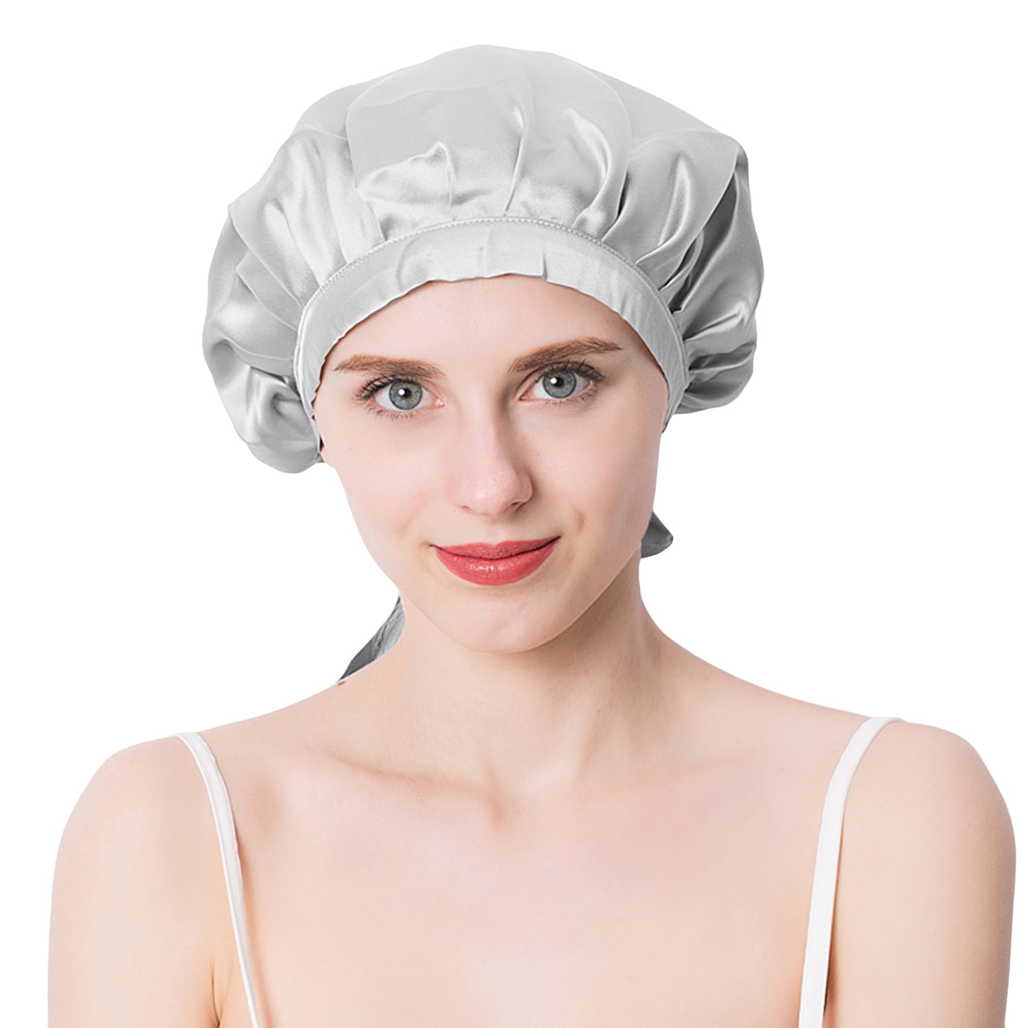 Defitshape Women's Silk Nightcap Summer Light Hair Bonnet Female Silky ...