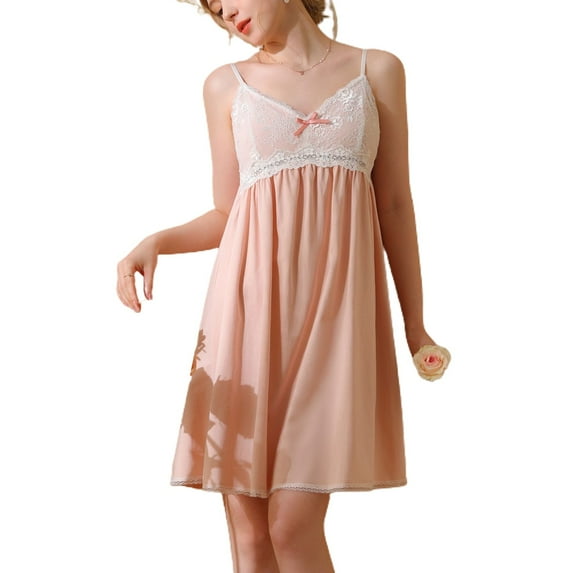 Defitshape Women's Soft Nightgown Victorian Sleeveless Sleep Dress ...