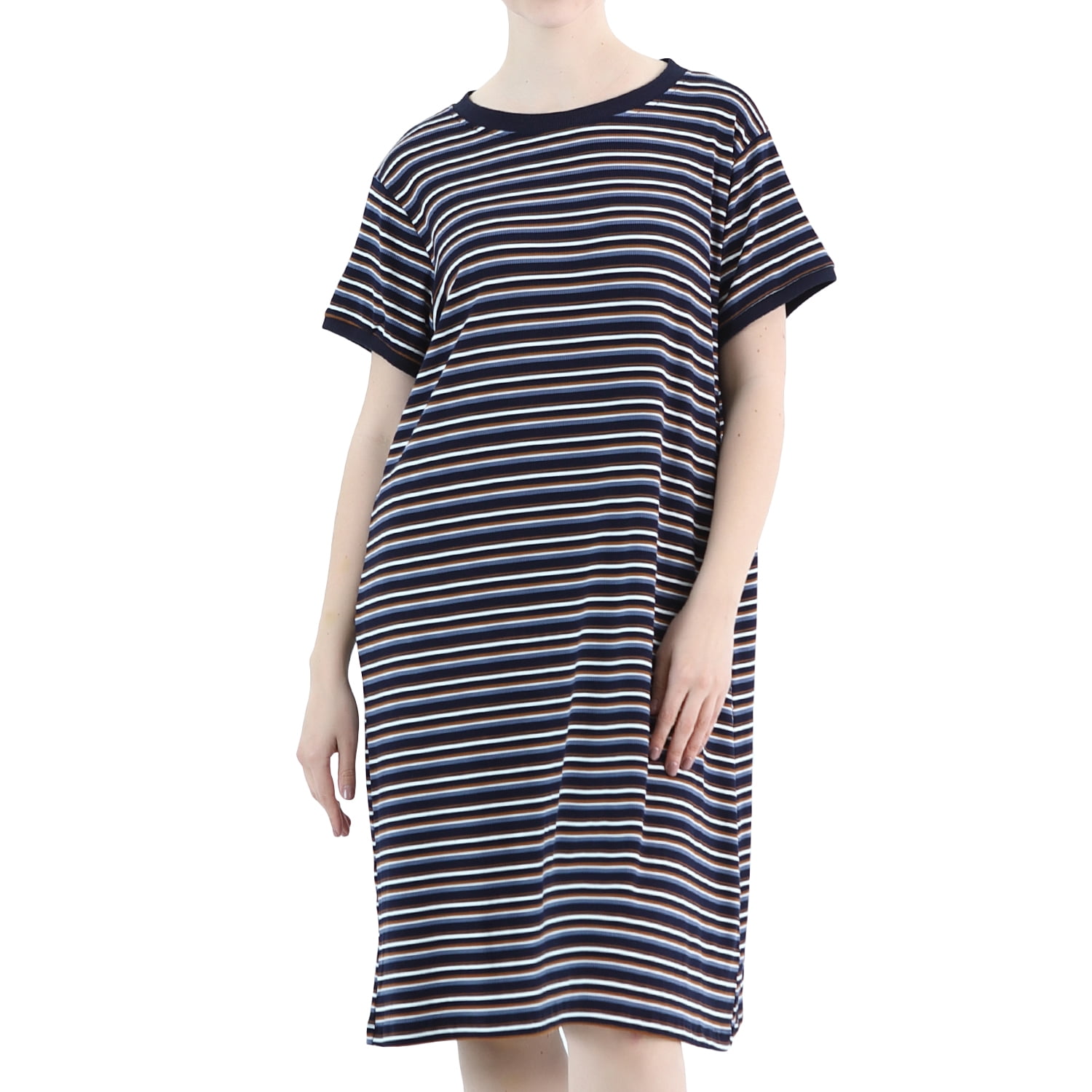 Defitshape Women's Soft Plus Size Nightgown Short Sleeve Sleep Dress ...