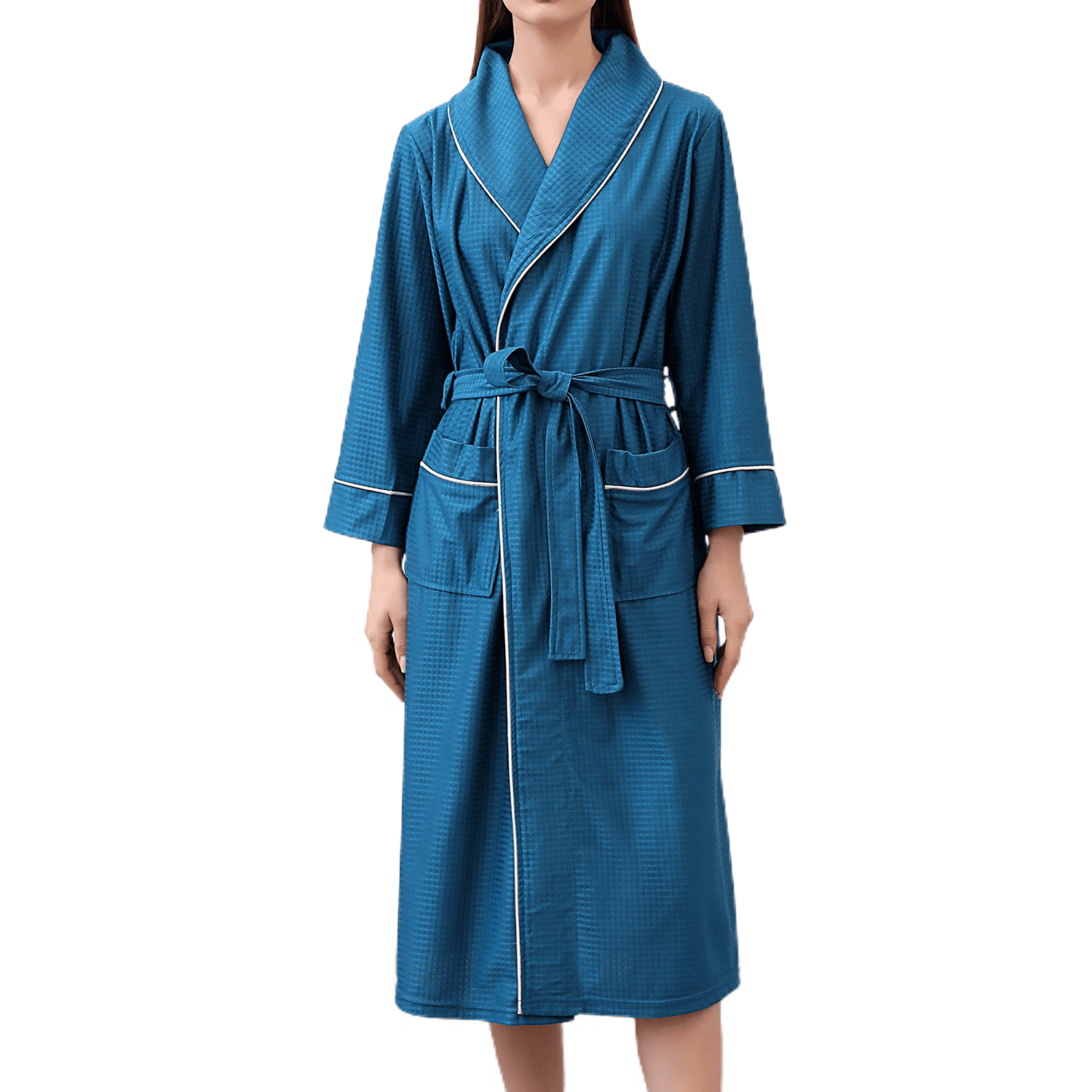 Homgro Women's Waffle Robe SPA Long Bathrobe Soft Hot Tub Hotel Shawl ...