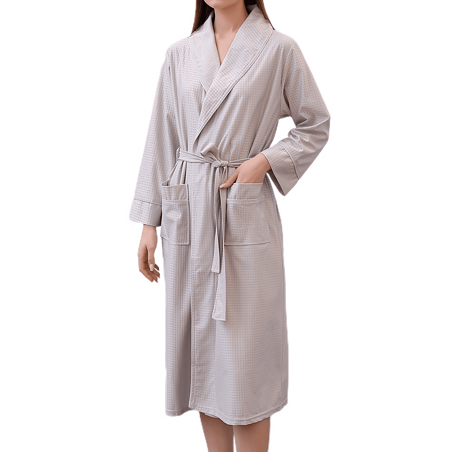 Homgro Women's Waffle Robe SPA Long Bathrobe Soft Hot Tub Hotel Shawl ...