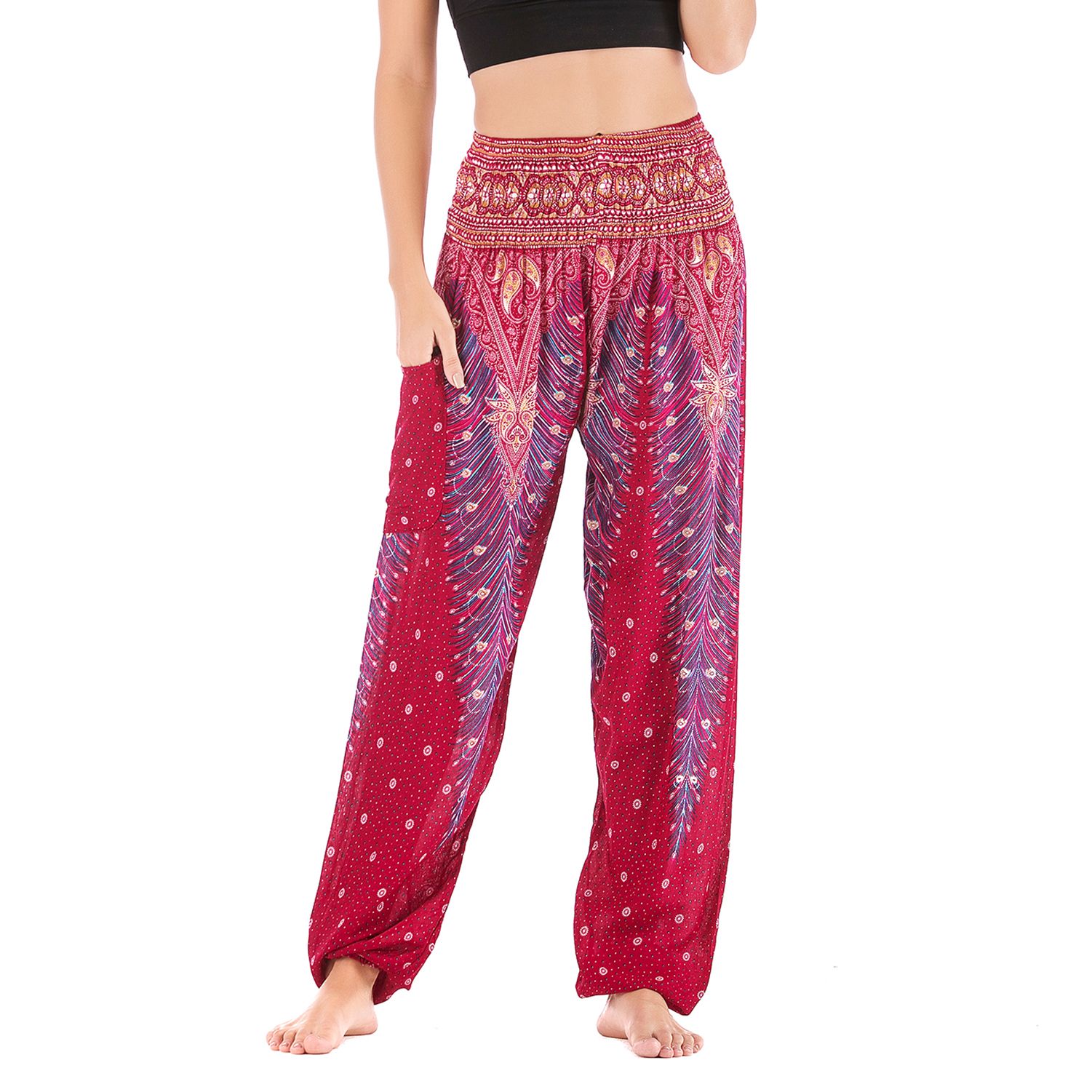 Defitshape Women's Yoga Pants Boho Yoga Pants Jogging Fall Track High ...