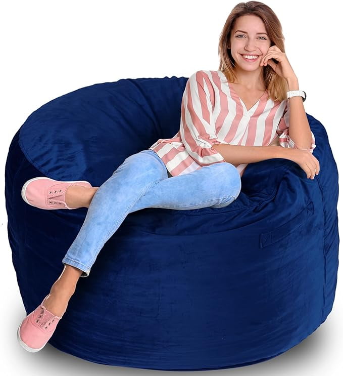 Homguava 3' Bean Bag Chair with Memory Foam Filled,Stuffed Bean Bag ...