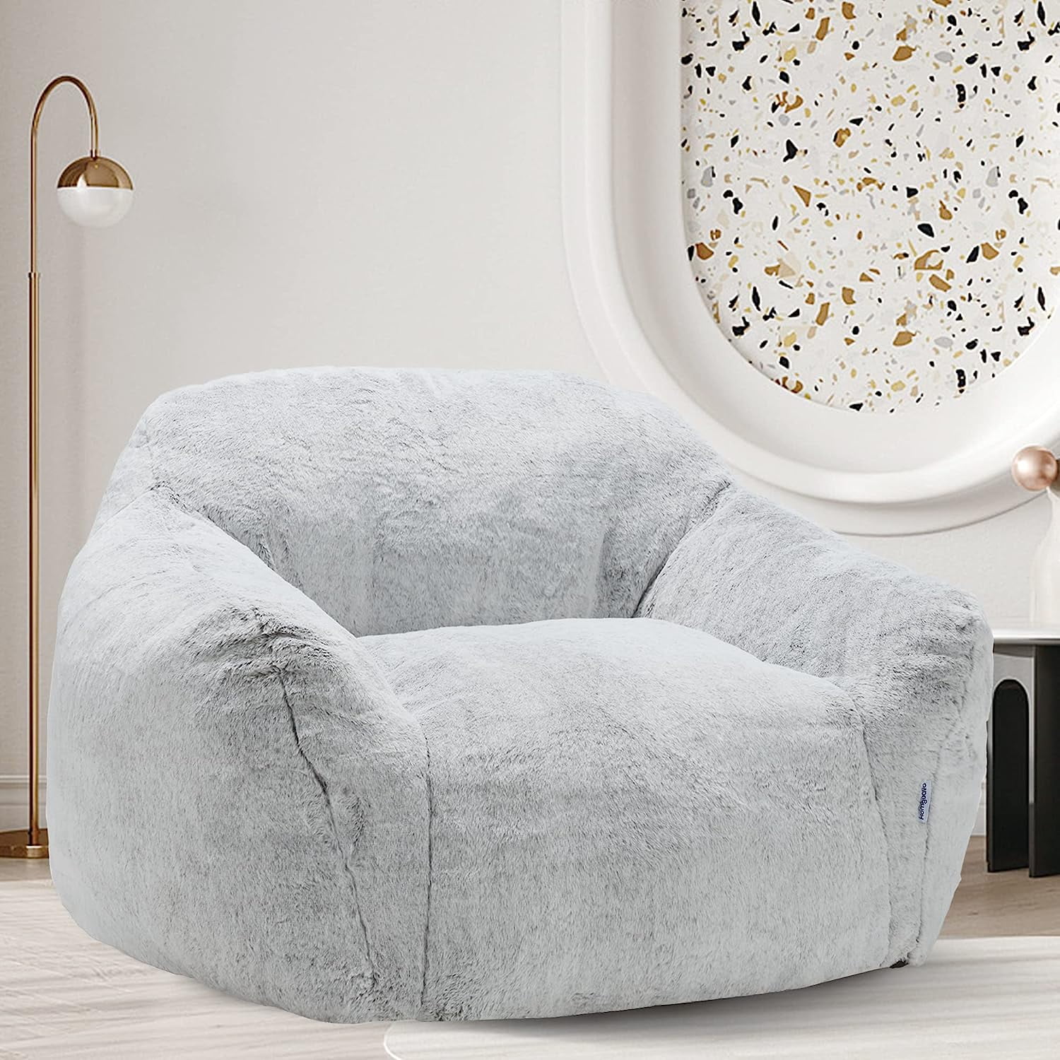 Homguava Giant Bean Bag Chair, High-Density Foam Filled Lazy Sofa Chair ...