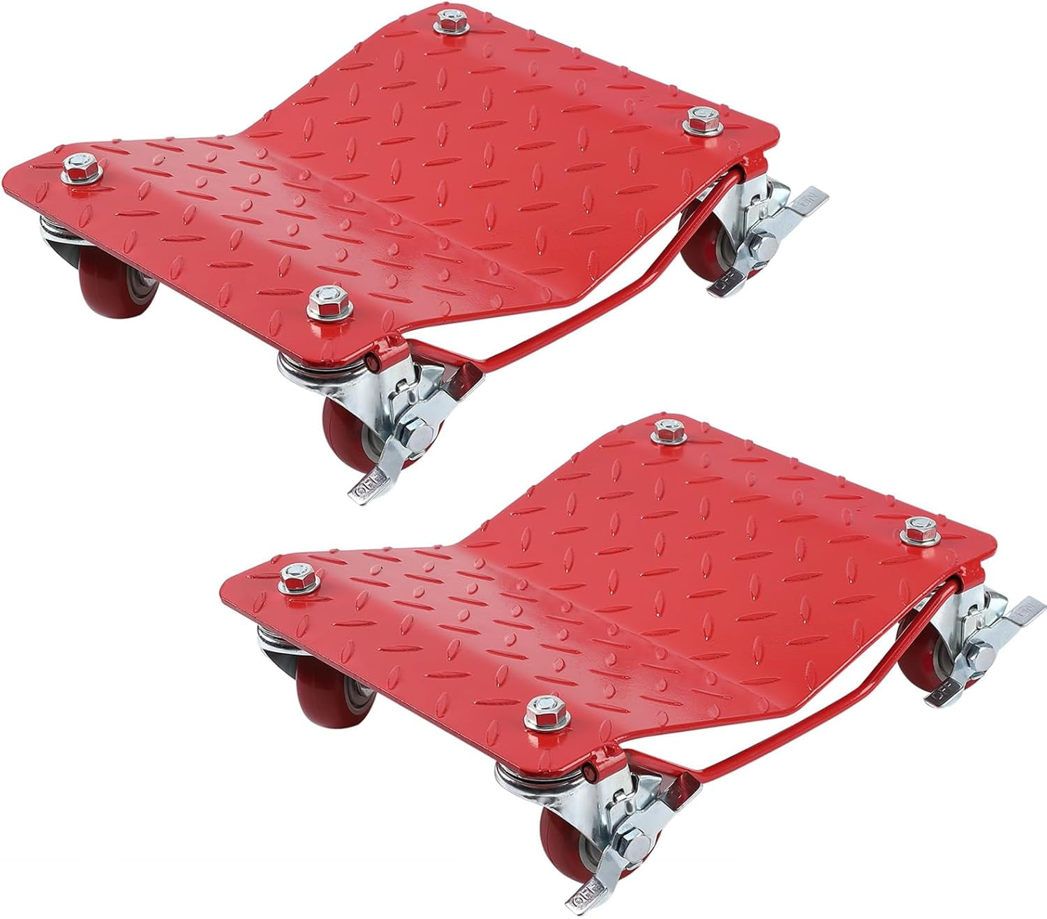 Homhougo 2-Tire Heavy Duty Car Wheel Dollies – 16" x 13" Carbon Steel ...