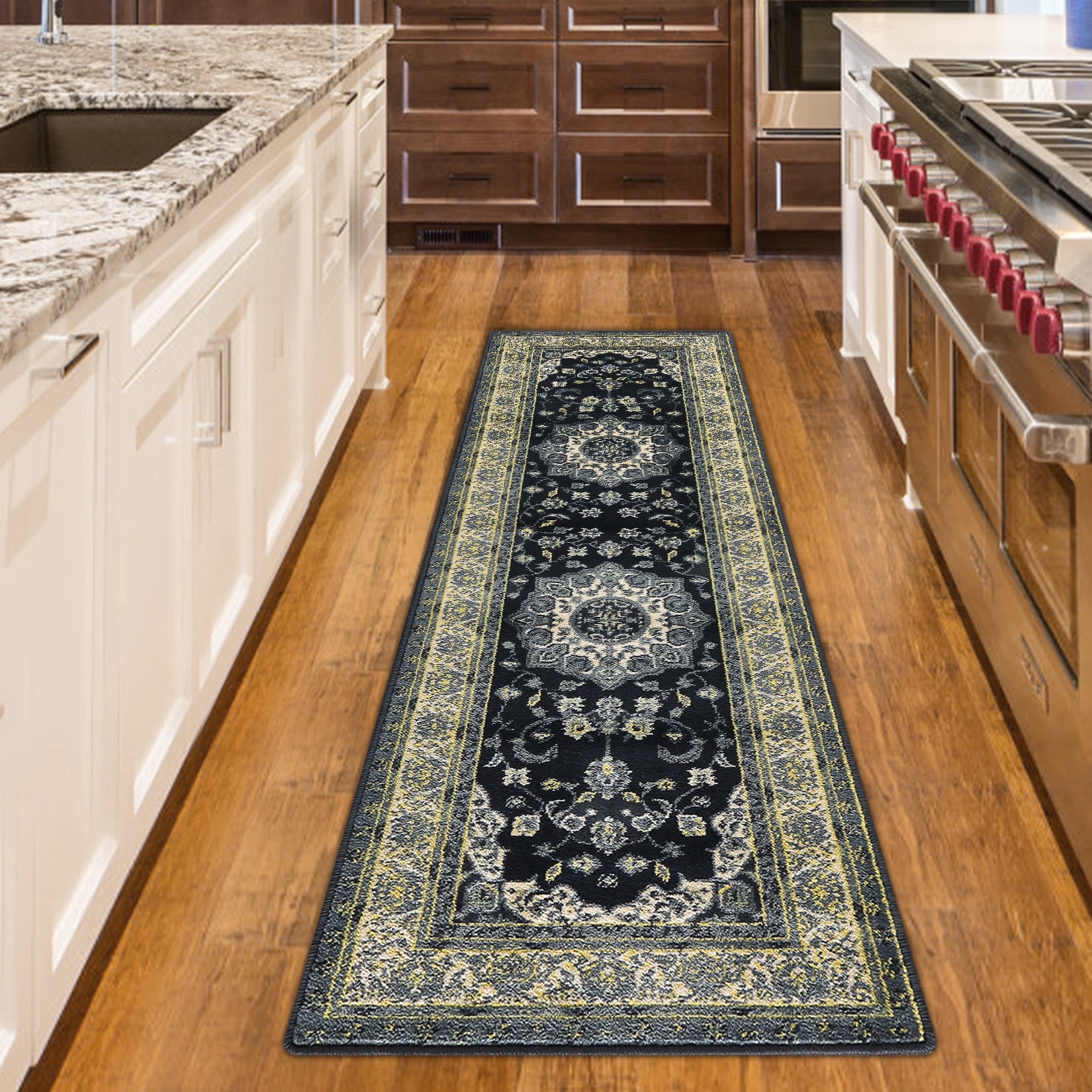 Homhougo—2' x 8' Kitchen Runner Rug Persian Medallion Distressed Rug ...