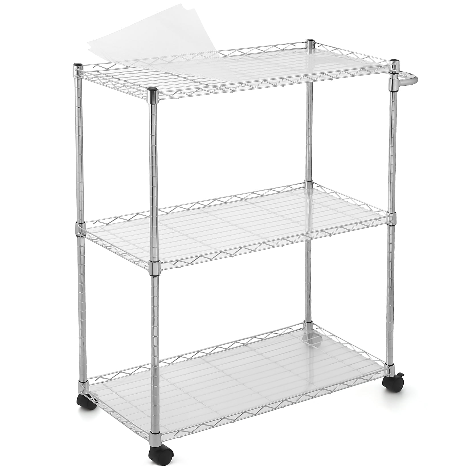 Homhougo—3 Tiers Kitchen Rolling Utility Cart, Wire Rolling Service ...