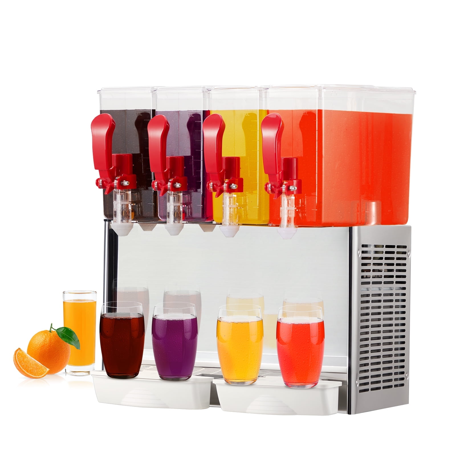 Homhougo 380W 4 Flavors Ice Cream Machine, 10L 4 Tanks Beverage ...