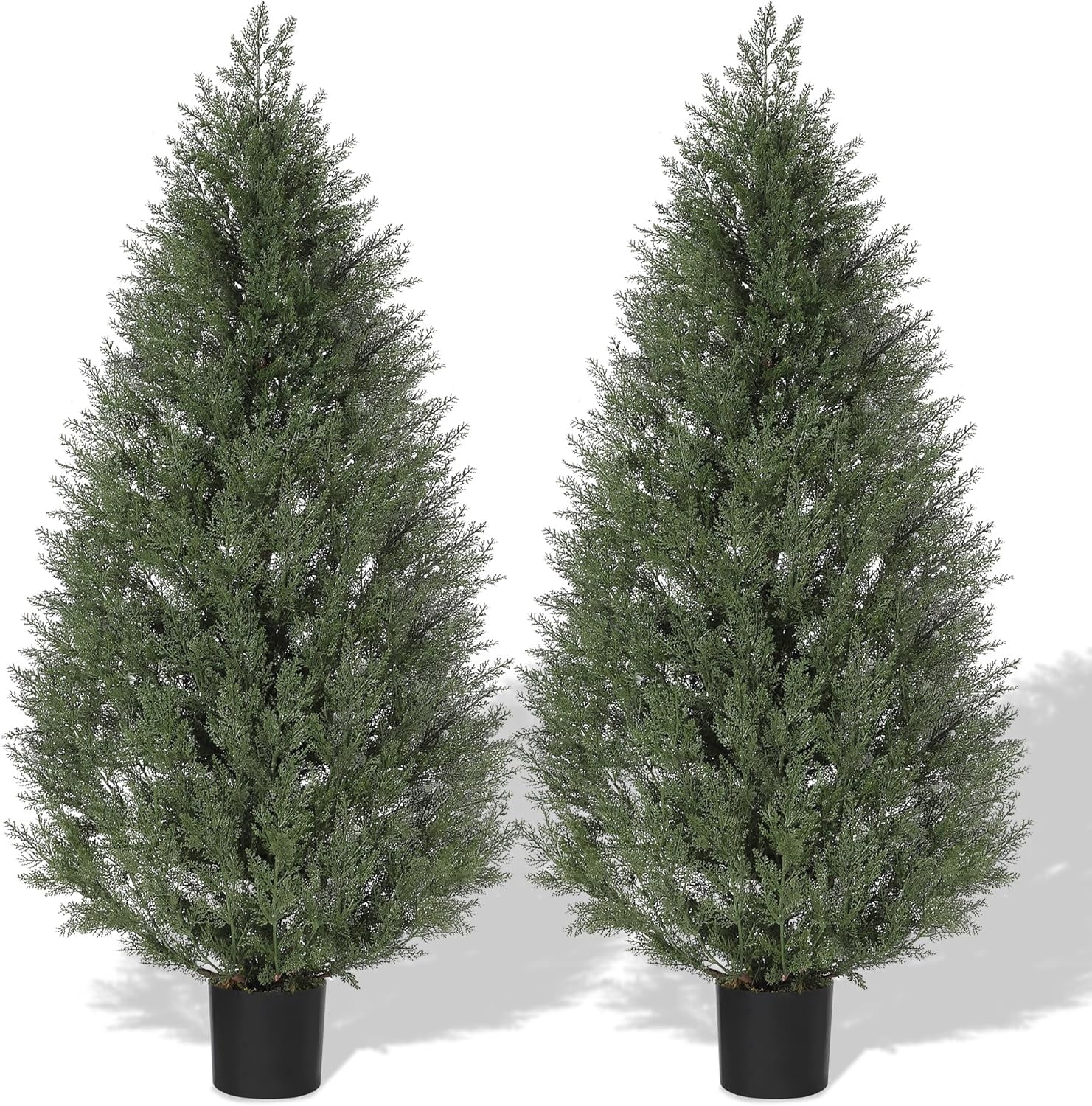 Homhougo 4 FT Artificial Topiary Cedar Trees, 2 PCS Artificial Plants ...