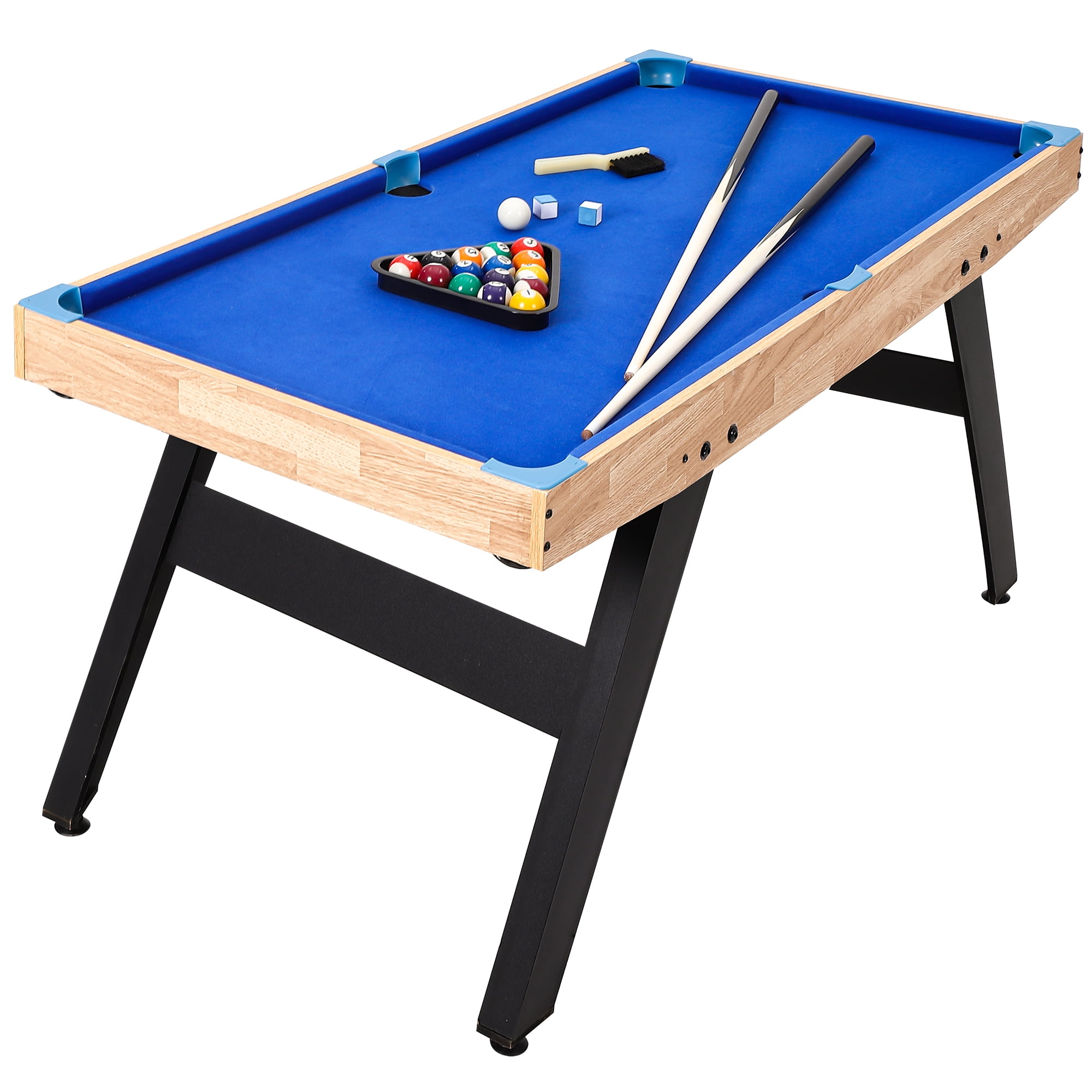 Homhougo—4ft Pool Billiard Table, Portable Pool Game Table with 2 Cue ...