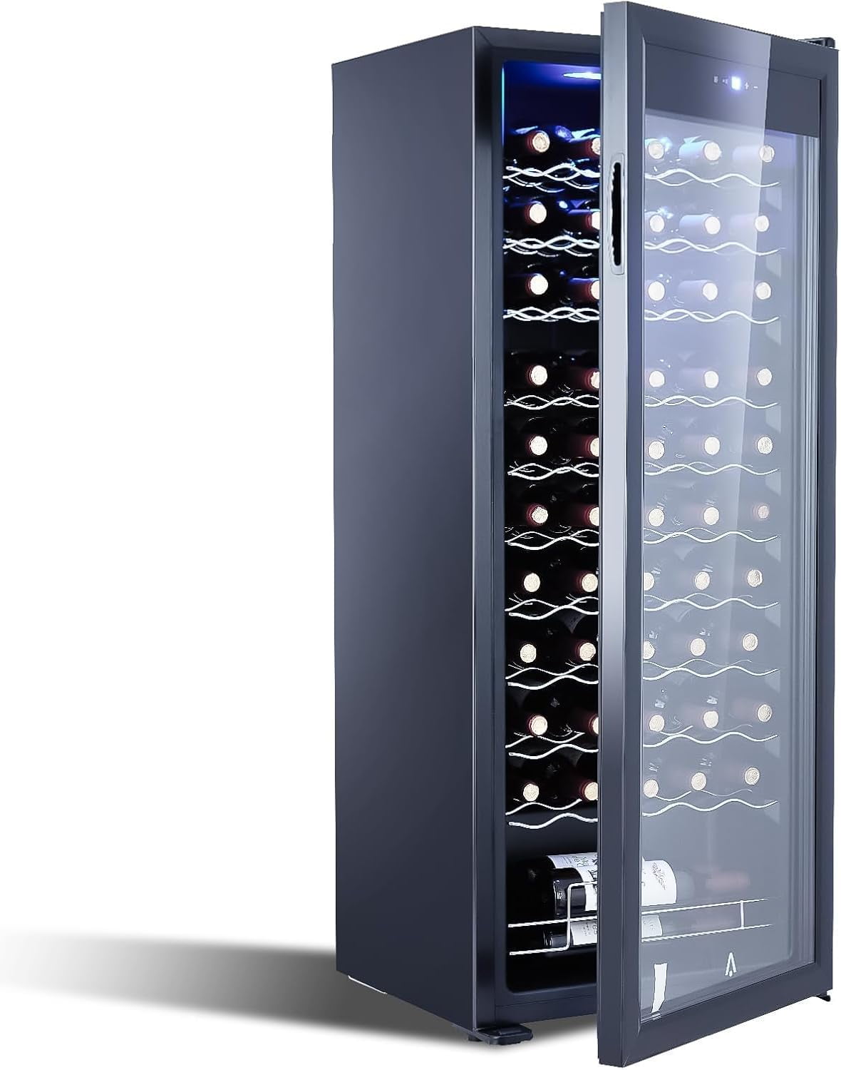 Homhougo 55-Bottle Beverage Refrigerator Countertop Wine Cooler with ...