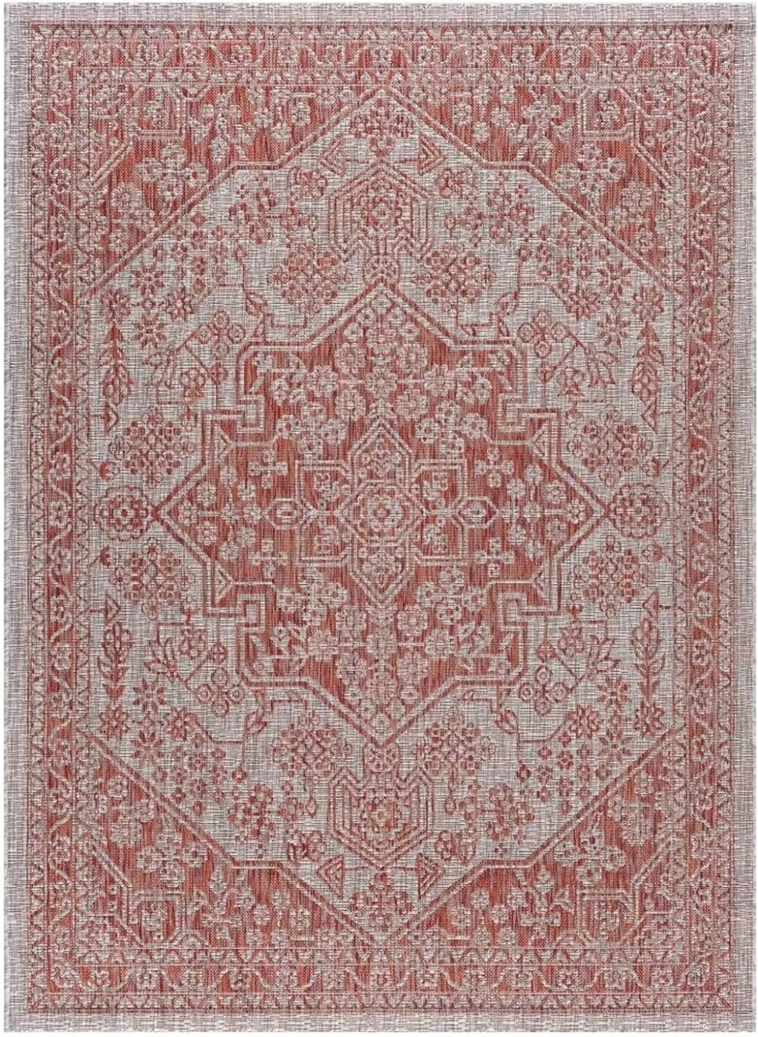 Homhougo—7' 10" x 10' 2" Area Rug Traditional Medallion Distressed Rug ...