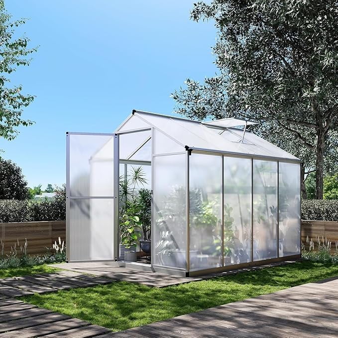 Homhougo 8 x 6.25 Ft Heavy Duty Greenhouses for Outdoors with Doors ...
