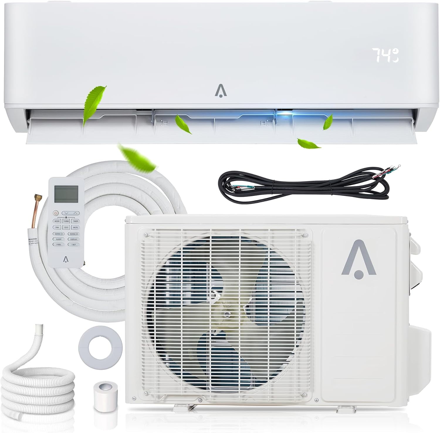 Homhougo 9000 BTUs Mini Split Air Conditioner, Cooling & Heating, 23 ...