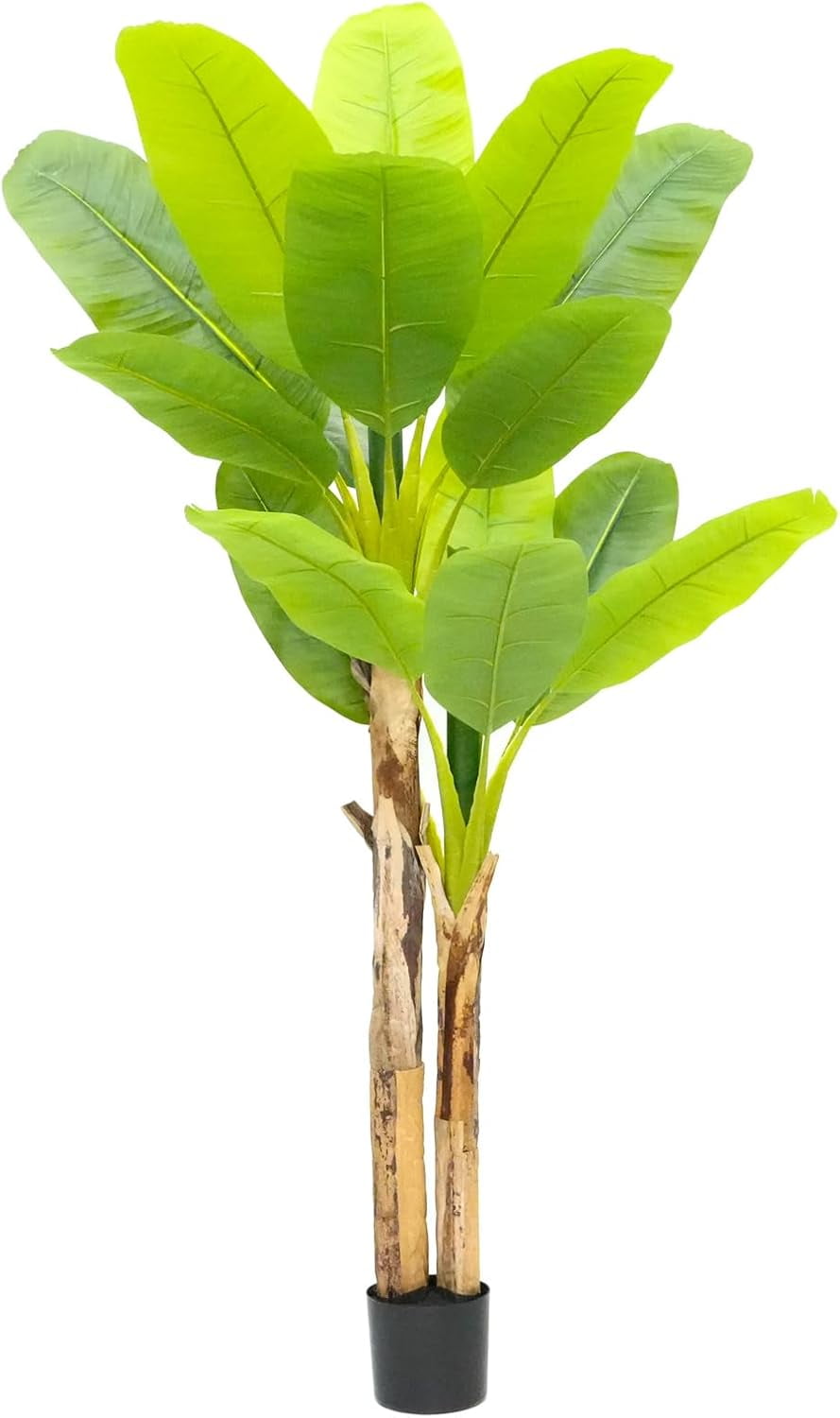 Homhougo Artificial Banana Tree, Fake Banana Leaf Plant Tropical Banana ...