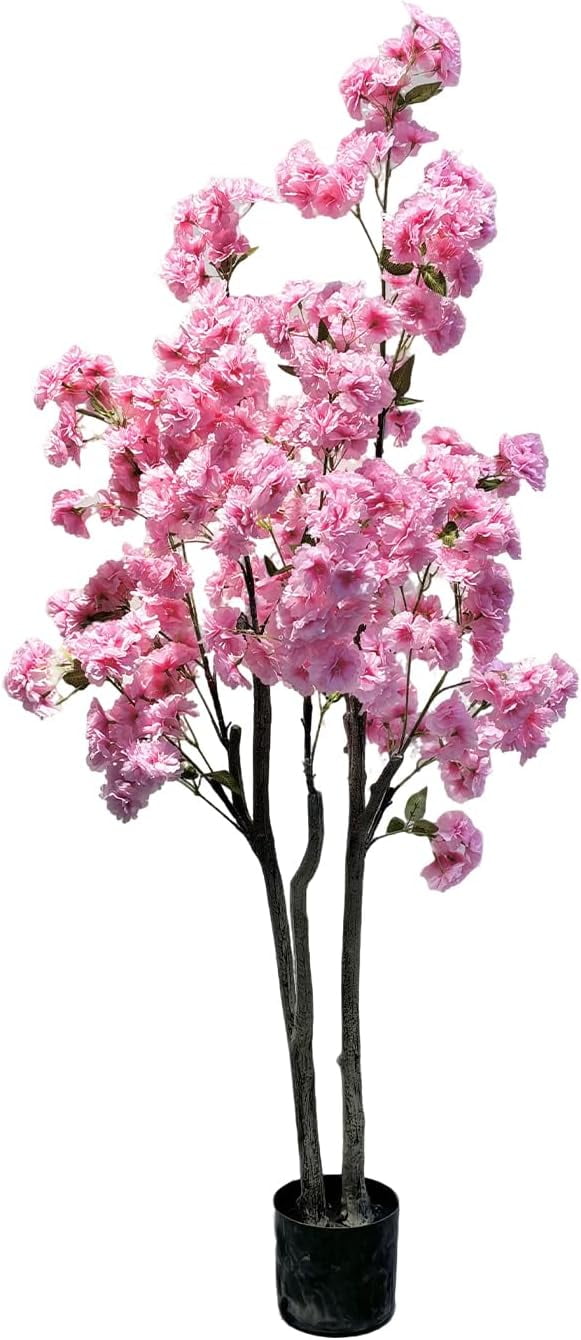 Homhougo Artificial Cherry Blossom, 150cm Fake Cherry Blossom Tree ...