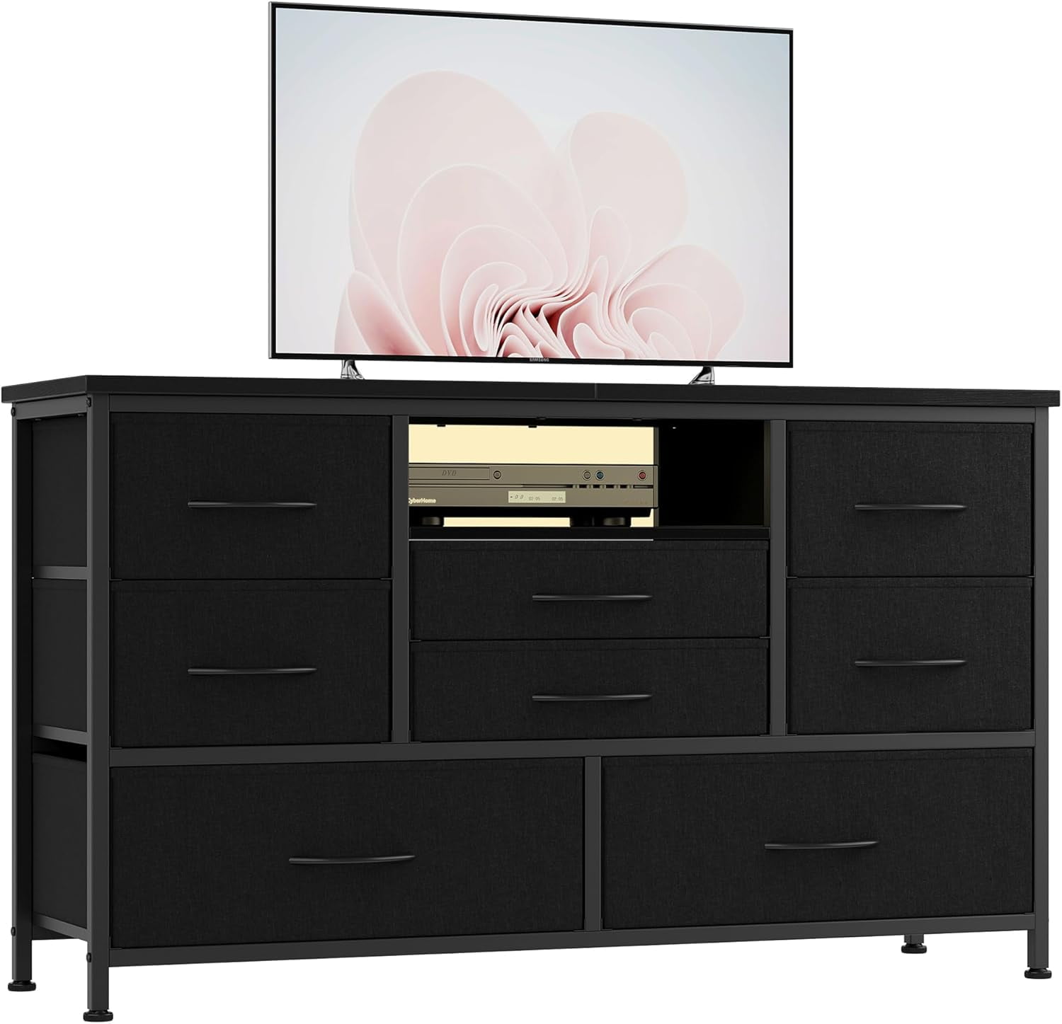 Homhougo Dresser TV Stand with Power Outlet & LED for 55'' TV, Long ...