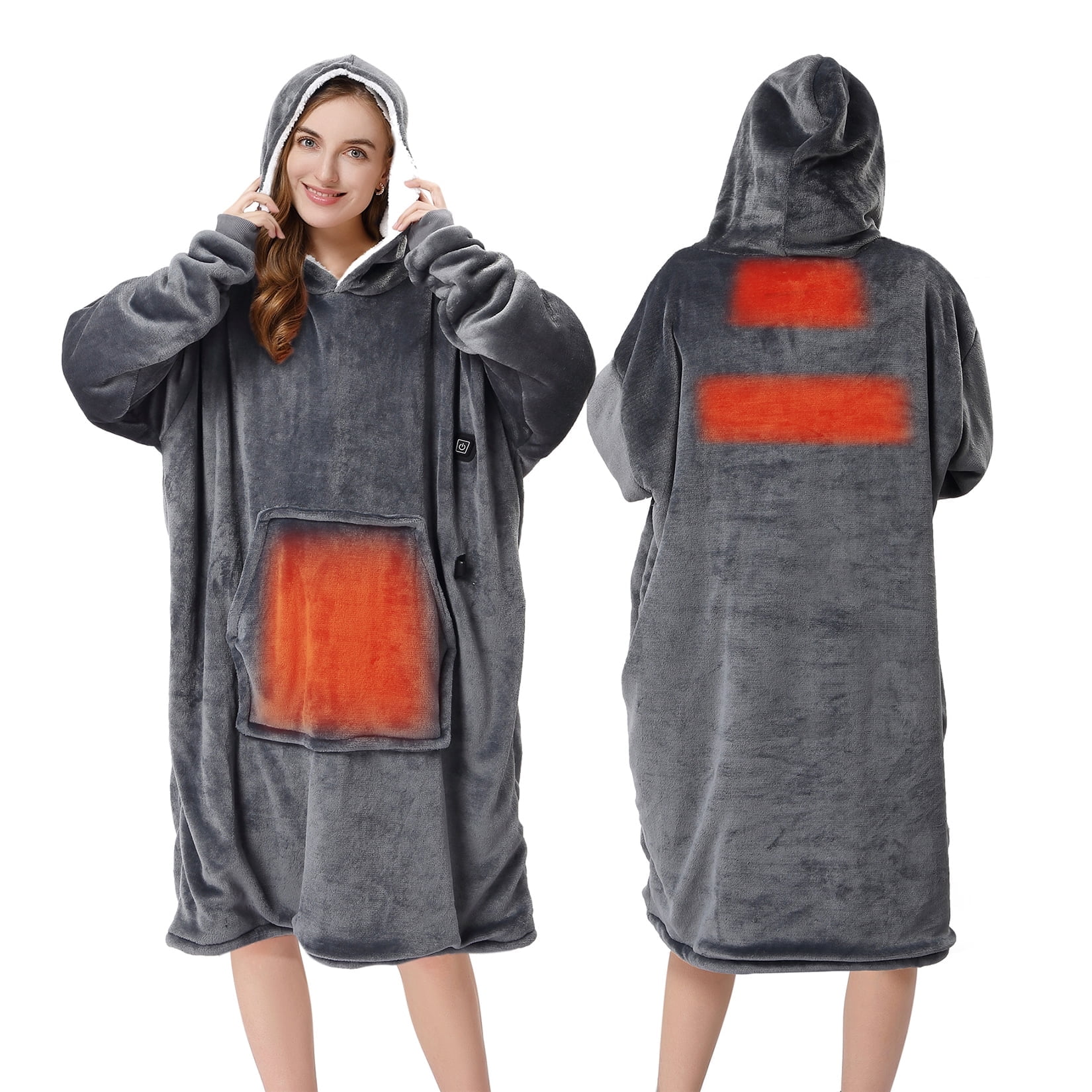 Homhougo—Heated Wearable Blanket Hoodie - Cordless Wearable Electric ...