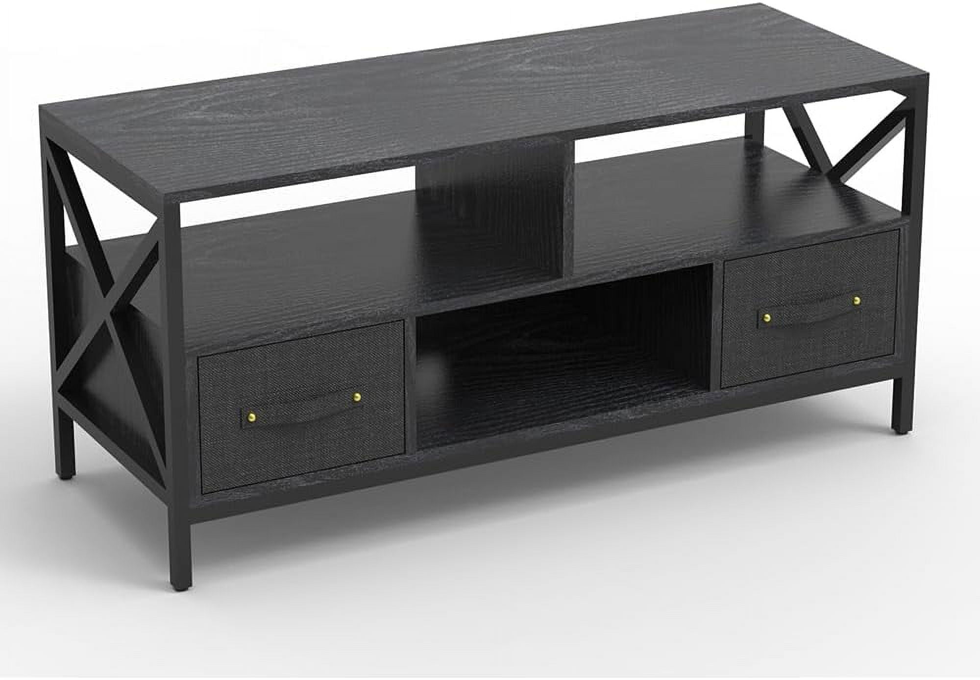 Homhougo—TV Stand for 50 inch TV, Entertainment Center with Fabric ...