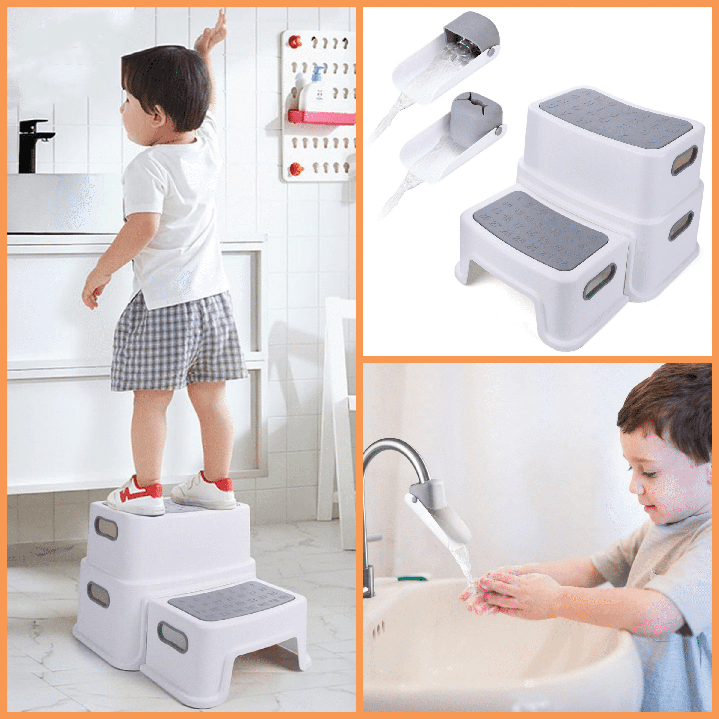 Homhougo Two Step Stool for Kids with Faucet Extender, Babevy Toddler ...