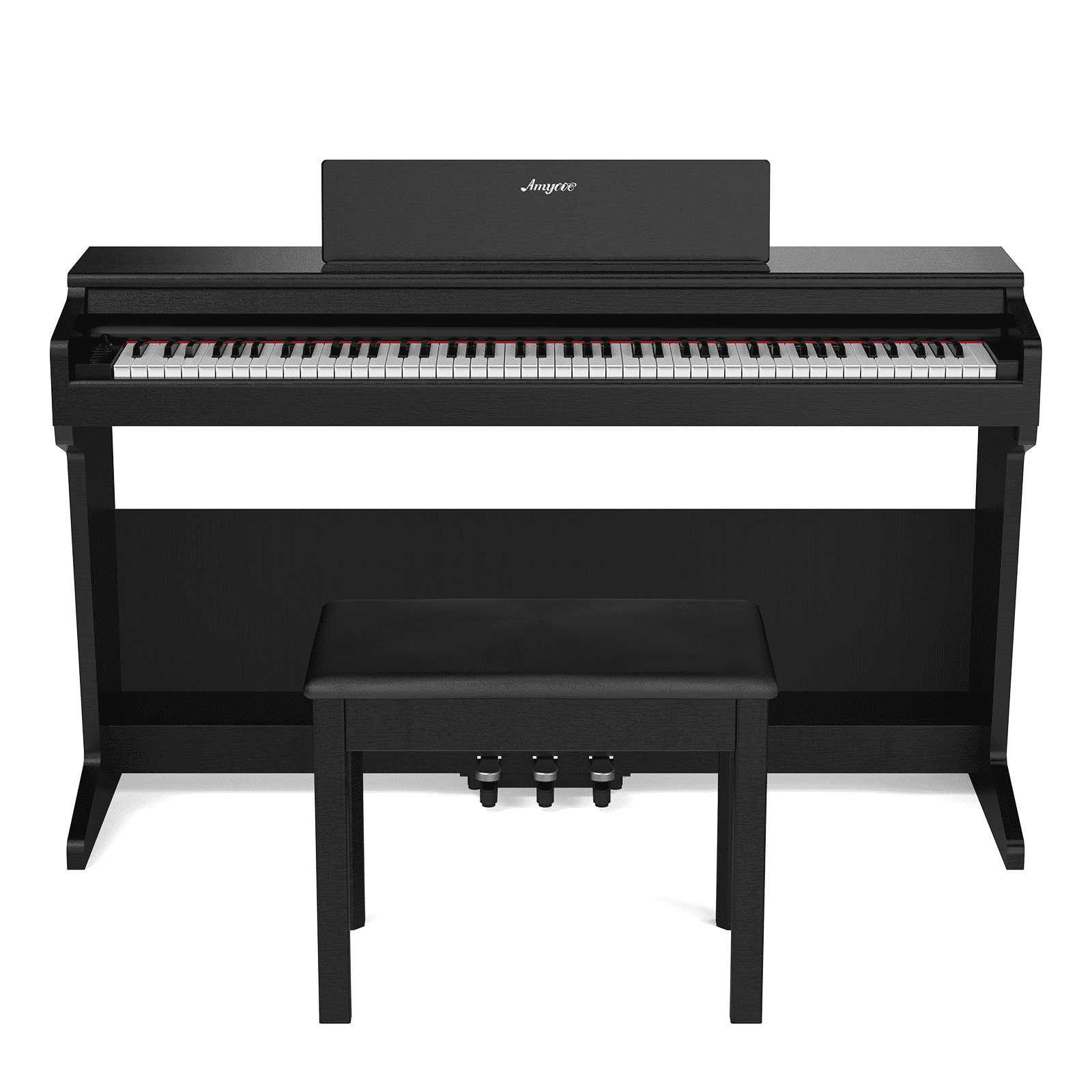 Homhougo Upright Digital Piano, 88 Key Weighted Piano with Bench, Full-Size Semi-Weighted ...
