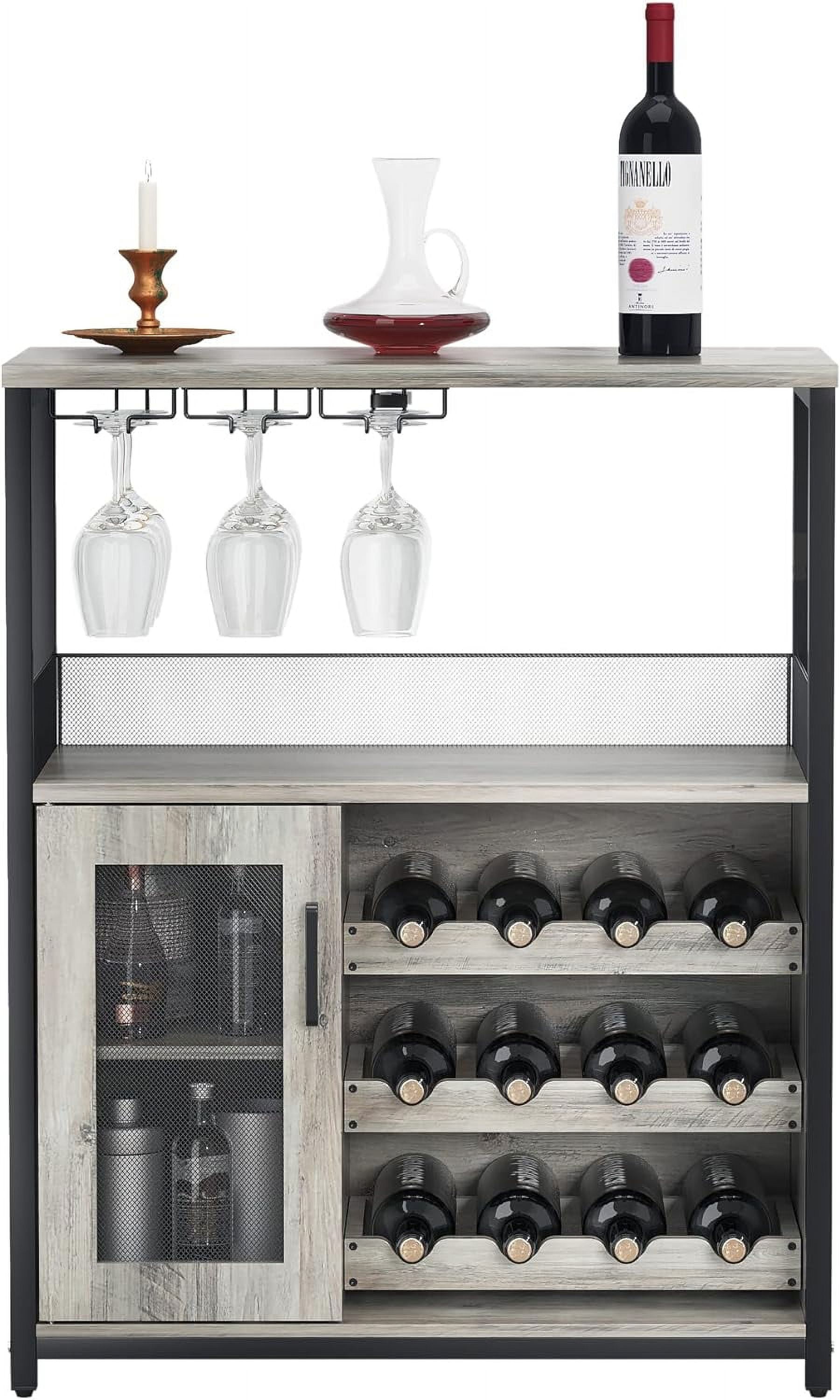 Homhougo Wine Bar Cabinet with Removable Wine Racks and 1 Drawer,Bar ...