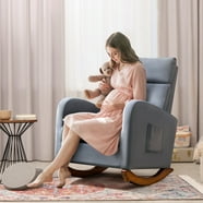 Mid-Century Modern Jayce Gray Rocking Chair - Walmart.com