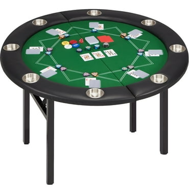 Homhum Game Poker Table w/Stainless Steel Cup Holder Casino Leisure ...