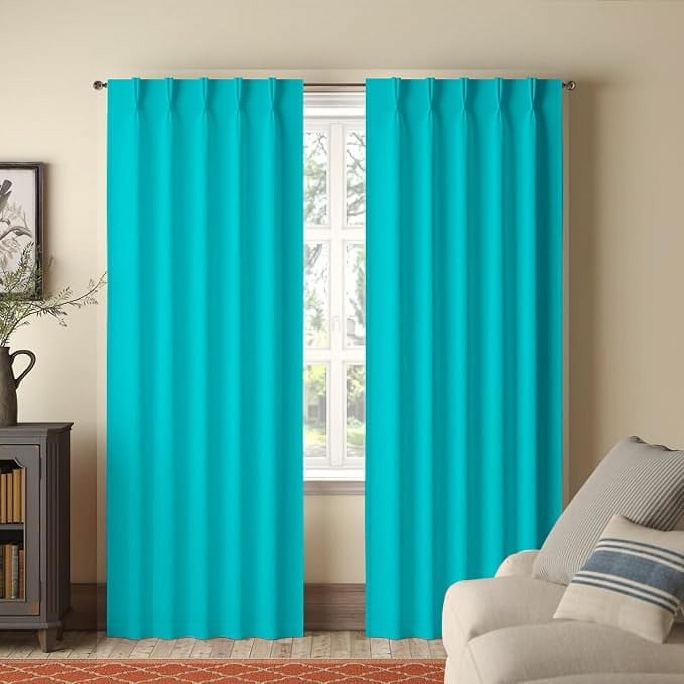Homi Drapes Double Pinch Pleated Blackout Curtains Thermal Insulated ...