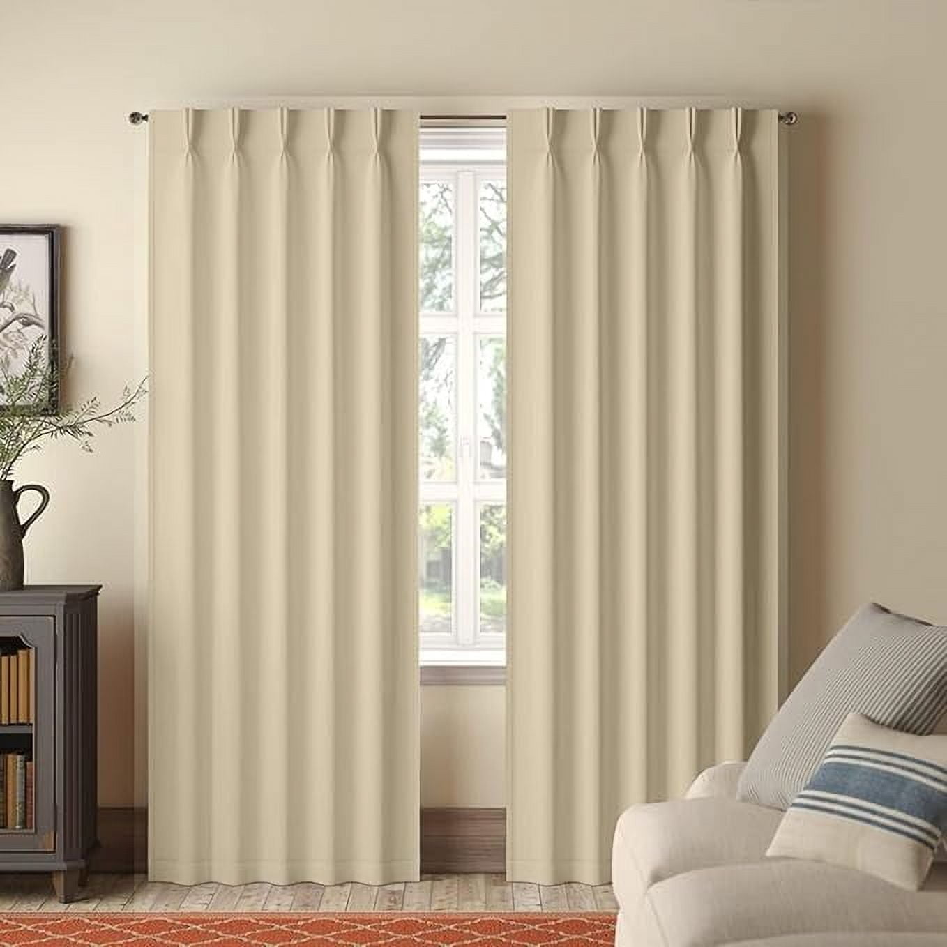 Homi Drapes Double Pinch Pleated Blackout Curtains Thermal Insulated ...