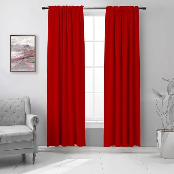 Homi Drapes Rod Pocket/Back Tab Blackout Curtains Thermal Insulated ...
