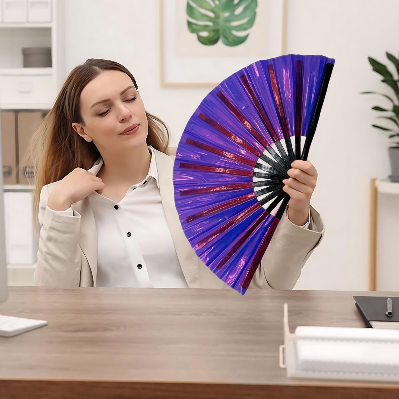 HomiTools Fan Large Folding Hand Fan Clap Fans For Line Dancing ...