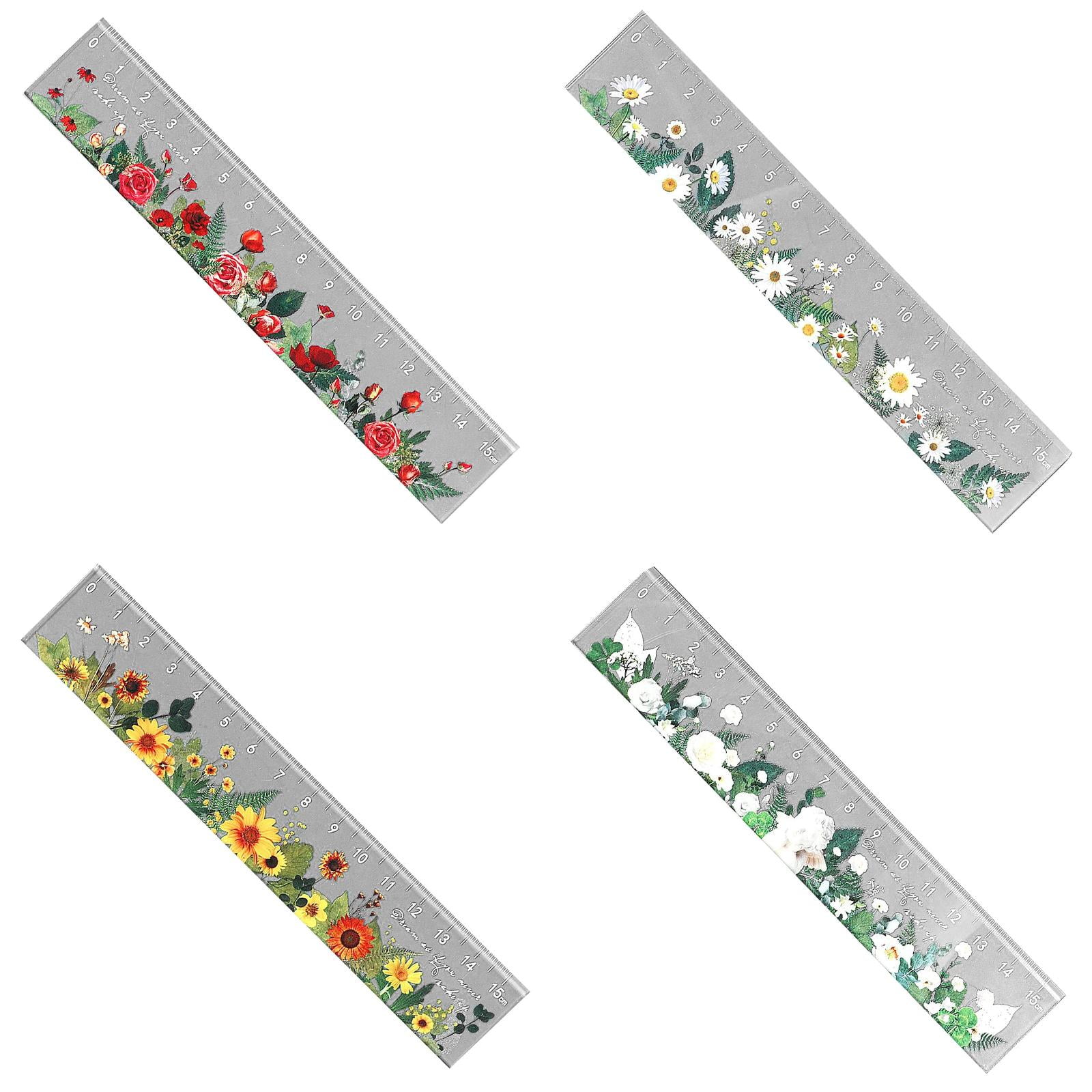 HomiTools Floral Drafting Ruler Clear Measuring Tool Cute Centimeter ...