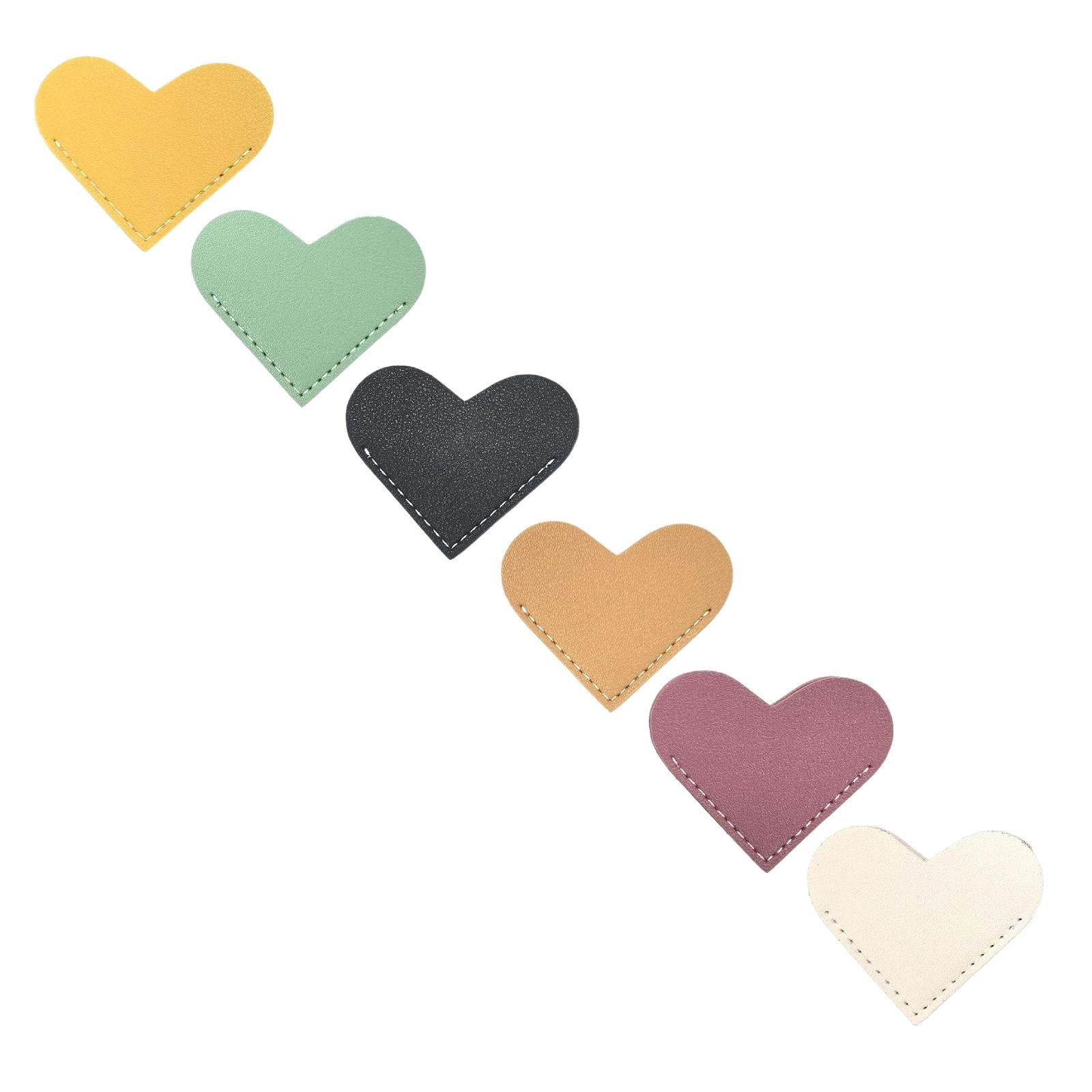 HomiTools Leather Heart Bookmarks Winjeto Cute Corner Page Book Marks ...