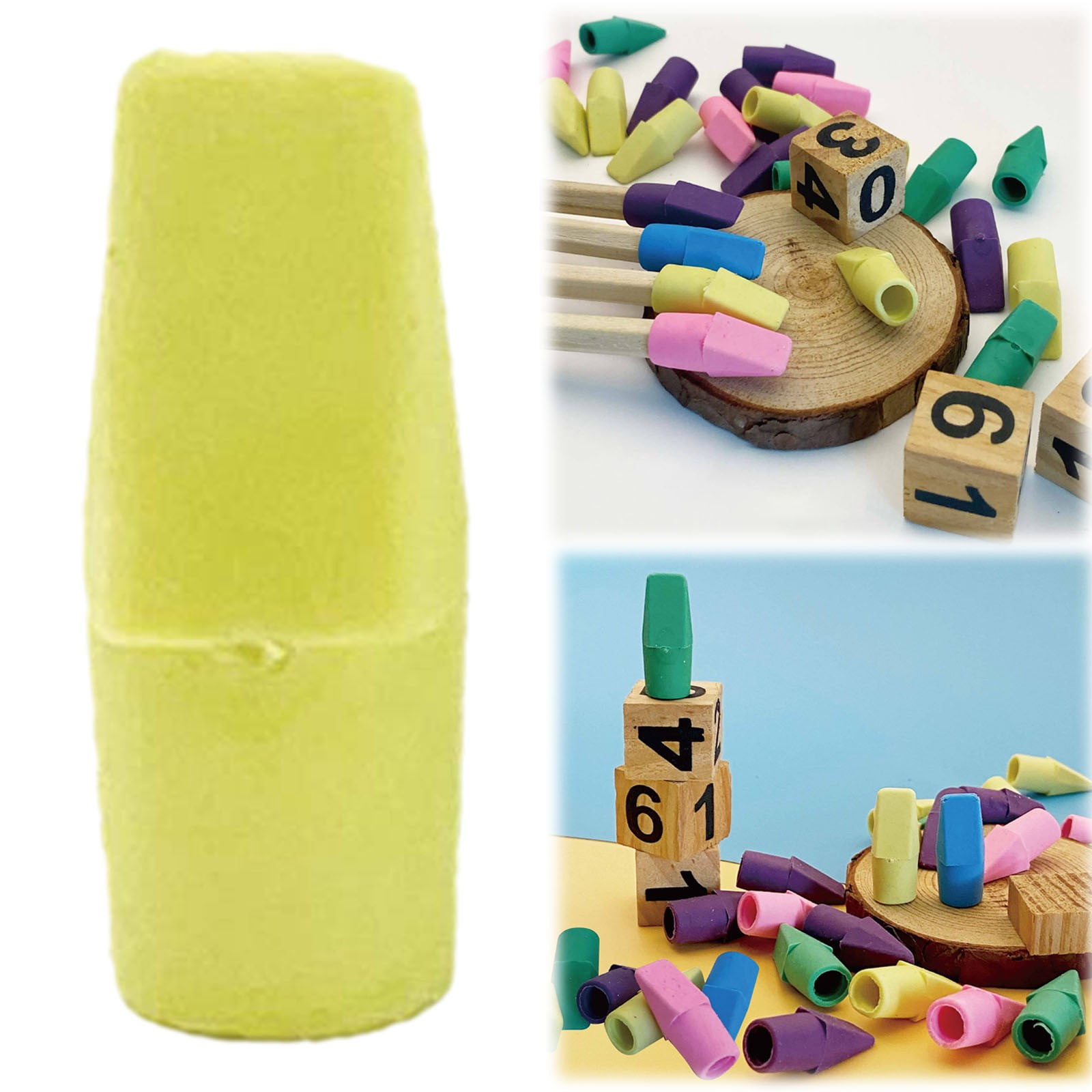 HomiTools Pencil Cap Erasers Colorful Eraser Toppers Pencil Erasers ...