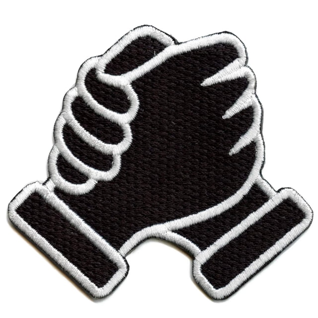 Homie Hands Handshake Black Emoji Iron on Patch - Walmart Business Supplies