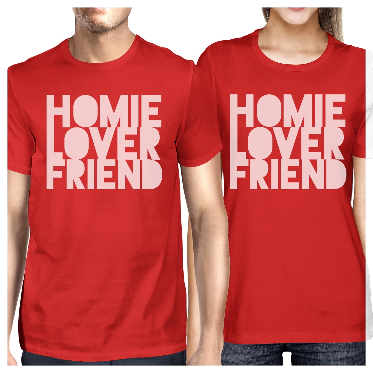 Homie Lover Friend Matching Couple Red Shirts - Walmart.com