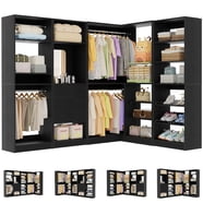 Pemberly Row Walk-in Closet Kit with 6 Drawers and 2 Hanging Rods in ...