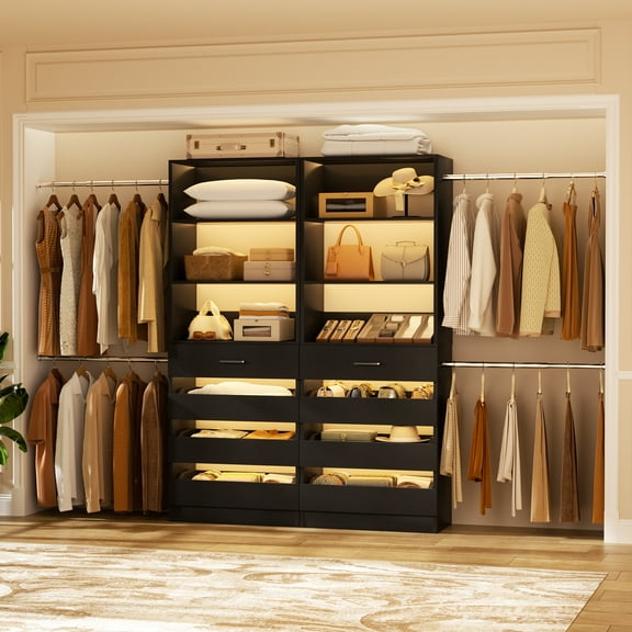 Hanging Closet Rod, Adjustable Width and Height Closet Hanging ...