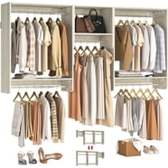 Homieasy 96" Closet System, 8FT Walk in Closet Organizer with 3 Hanging ...