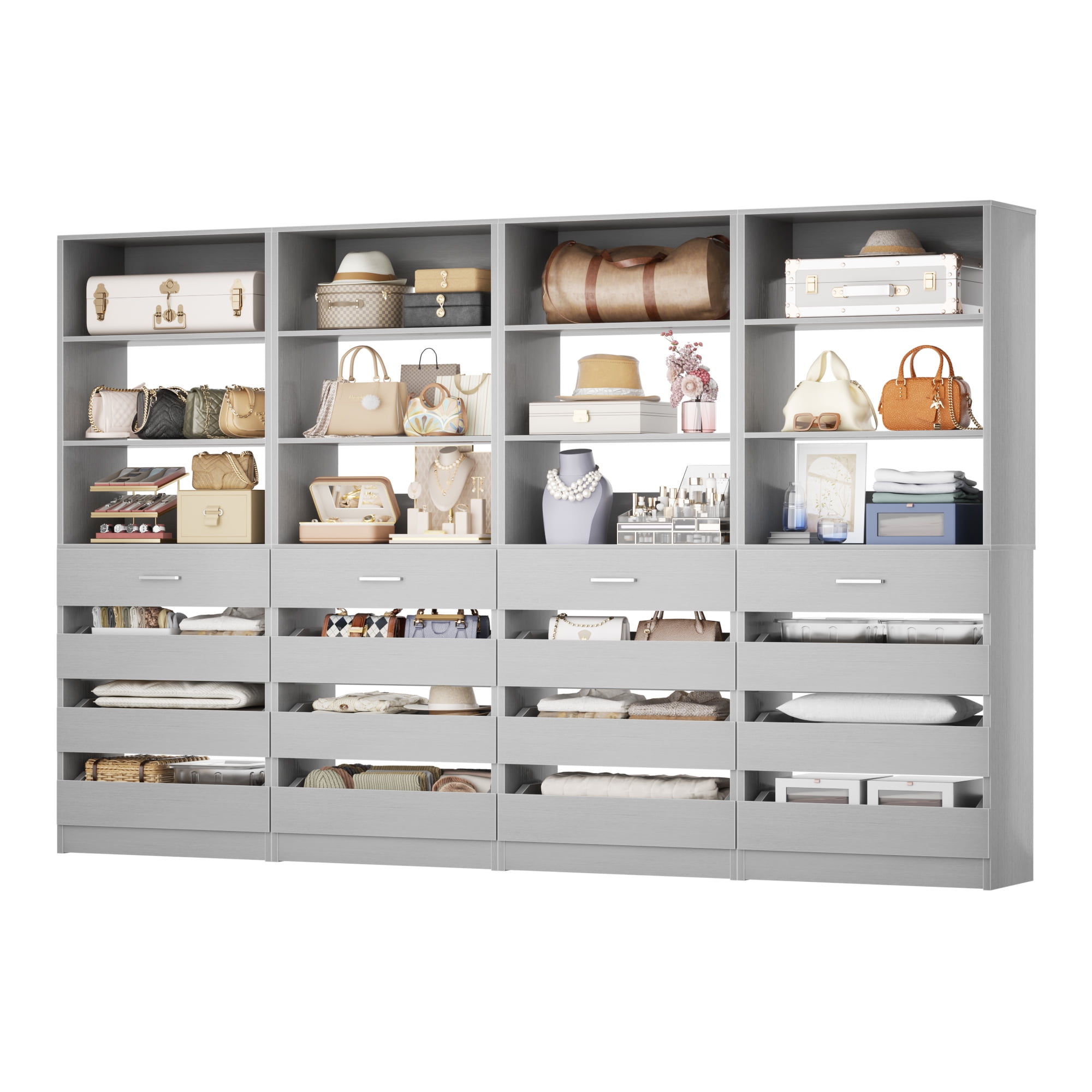 Homieasy 4-Pack Space-Saving Modular Closet Organizer System with 16 ...