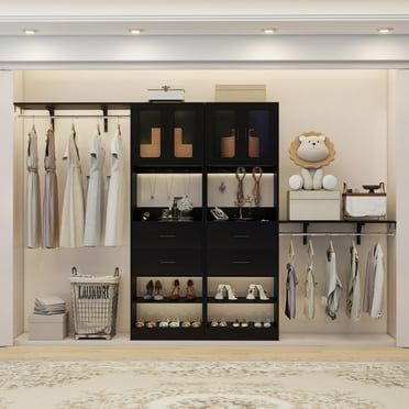 Shunda K 71.3" H Broom Storage Closet with One Door, Four Shelves and ...